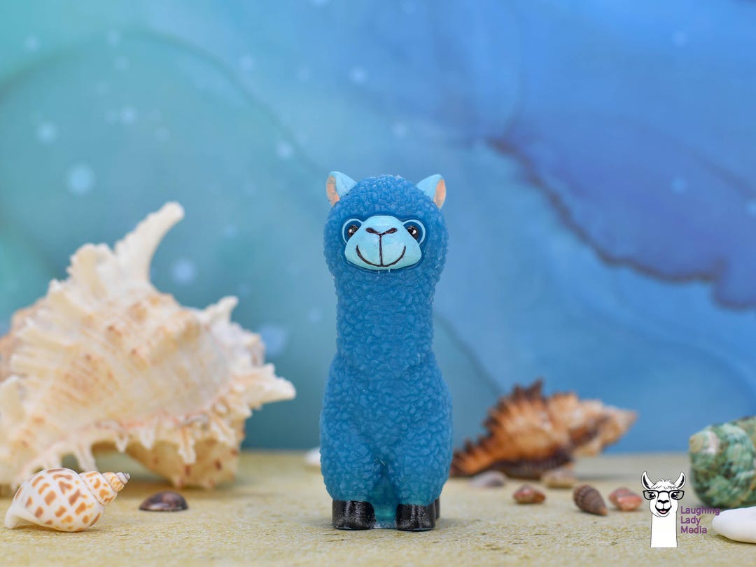Beautiful Blue Epoxy Resin Llama Hand-painted Figurine for Gifts and ...