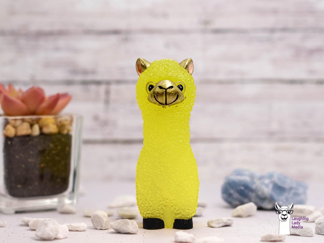 Sunshine Yellow & Gold Resin Llama Cute Hand-painted Alpaca Figurine - Etsy