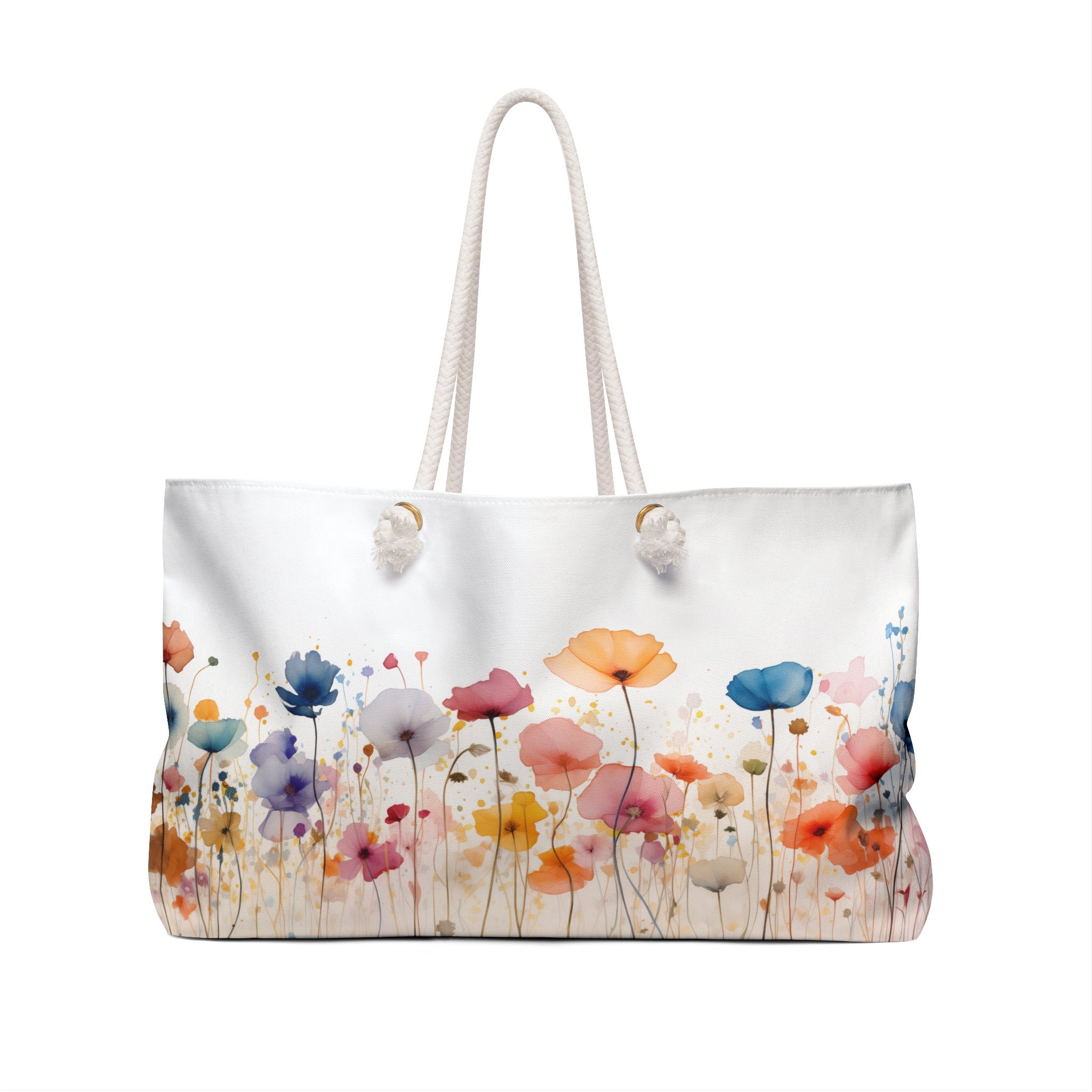Watercolor Floral Weekender Bag Elegant and Stylish Travel and Everyday ...