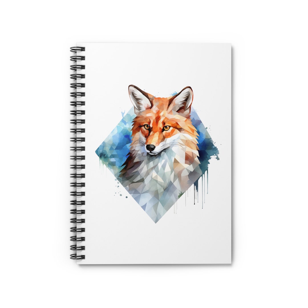 Watercolor Fox Spiral Ruled Journal Creative Notebook With Stunning ...