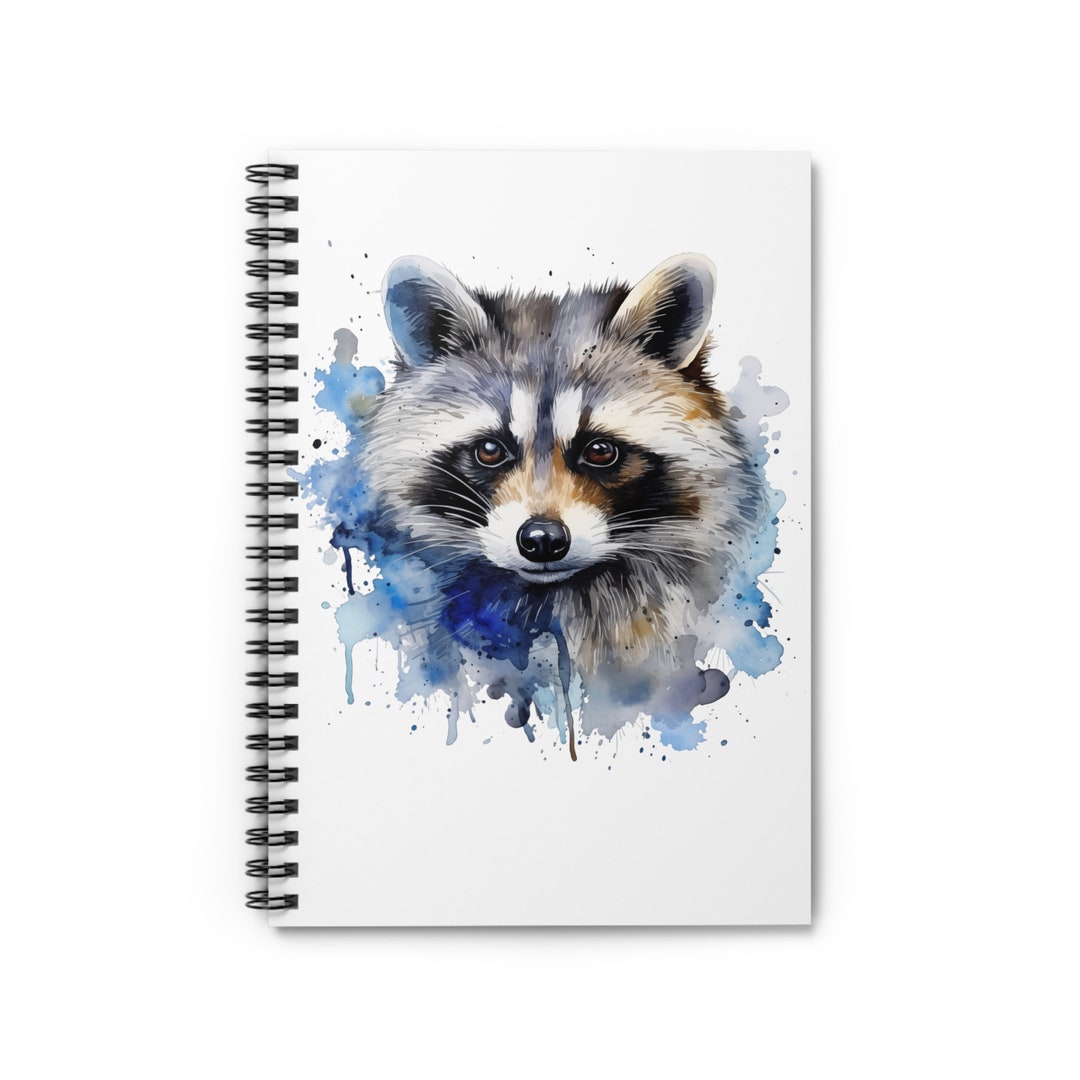 Watercolor Raccoon Spiral Journal Stylish Notebook With Ruled Lines - Etsy