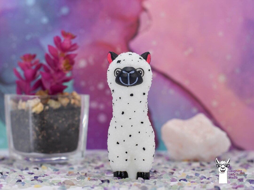 White With Black Polka Dots Resin Llama Cute Handmade Alpaca Home ...