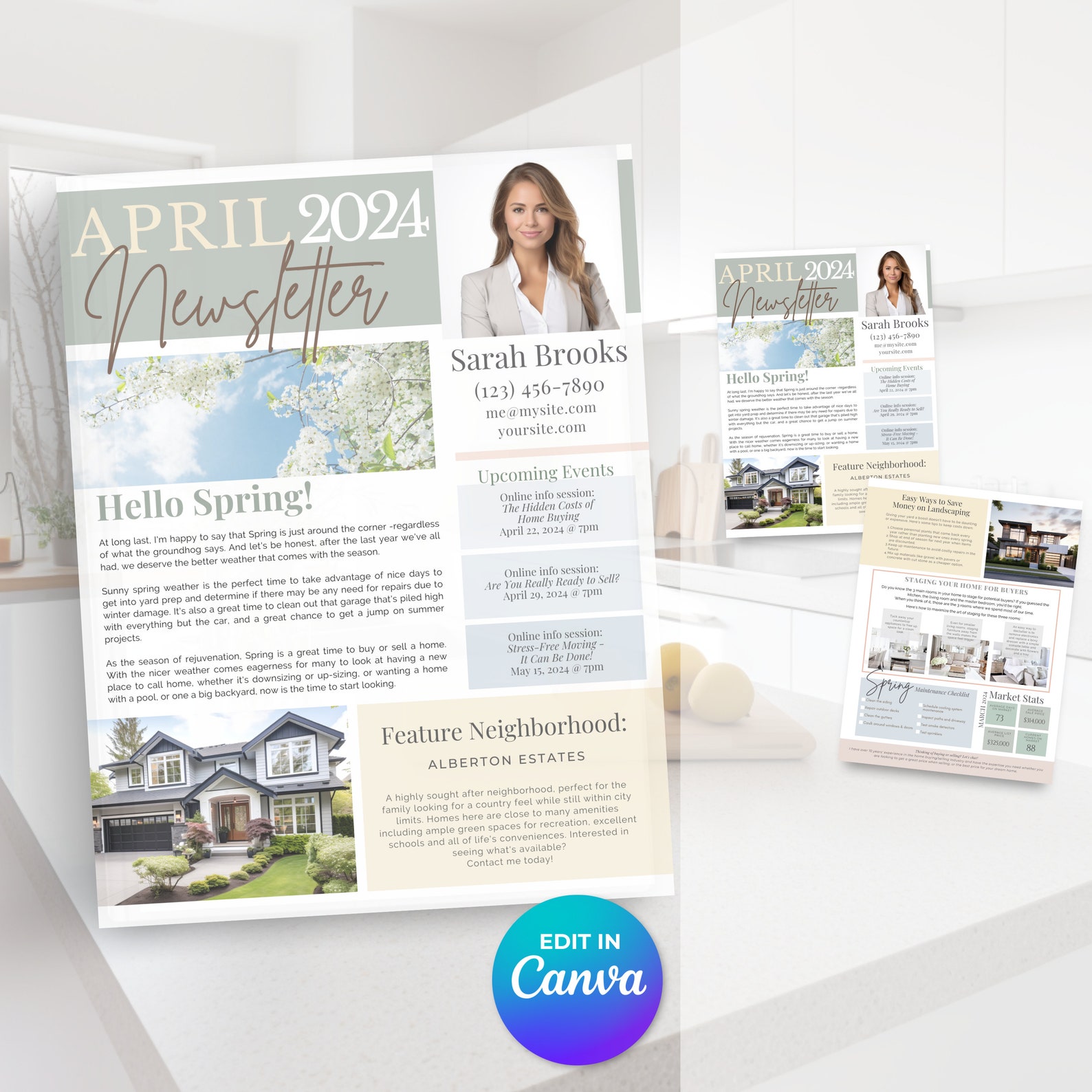 Newsletter Template, Real Estate Newsletter Template, Monthly ...