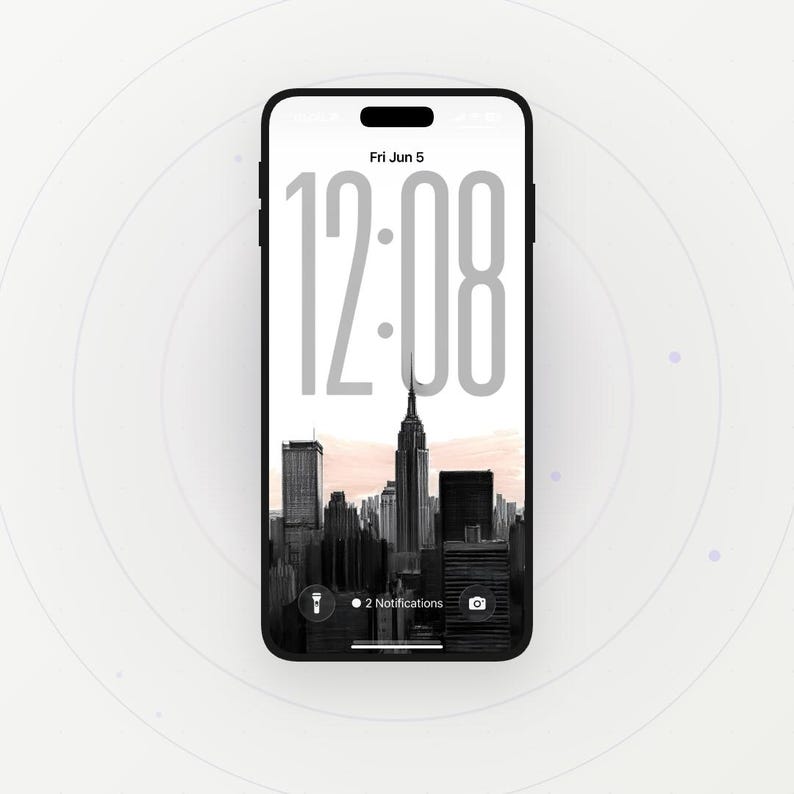 Manhattan Skyline HD Phone Wallpaper | Cityscape Digital Download - Etsy