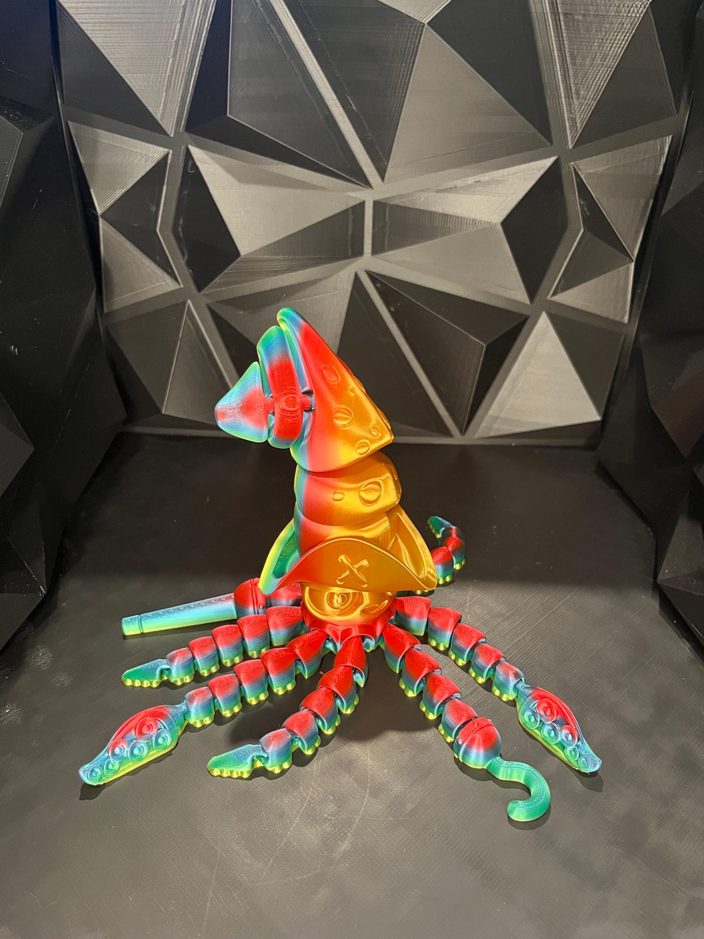 Flexi Squid Pirate Squid Flexible Fidget Toy - Etsy