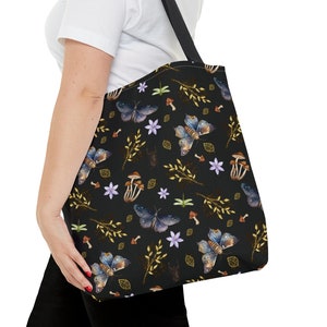 Cottagecore Tote Bag Butterfly Moth Beetle Mushroom Reusable Shopping ...