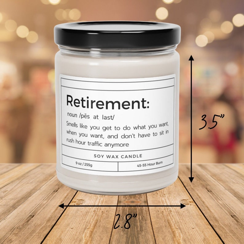 Funny Retirement Definition Candle, 2024 Gift for Retiring Boss, Time ...