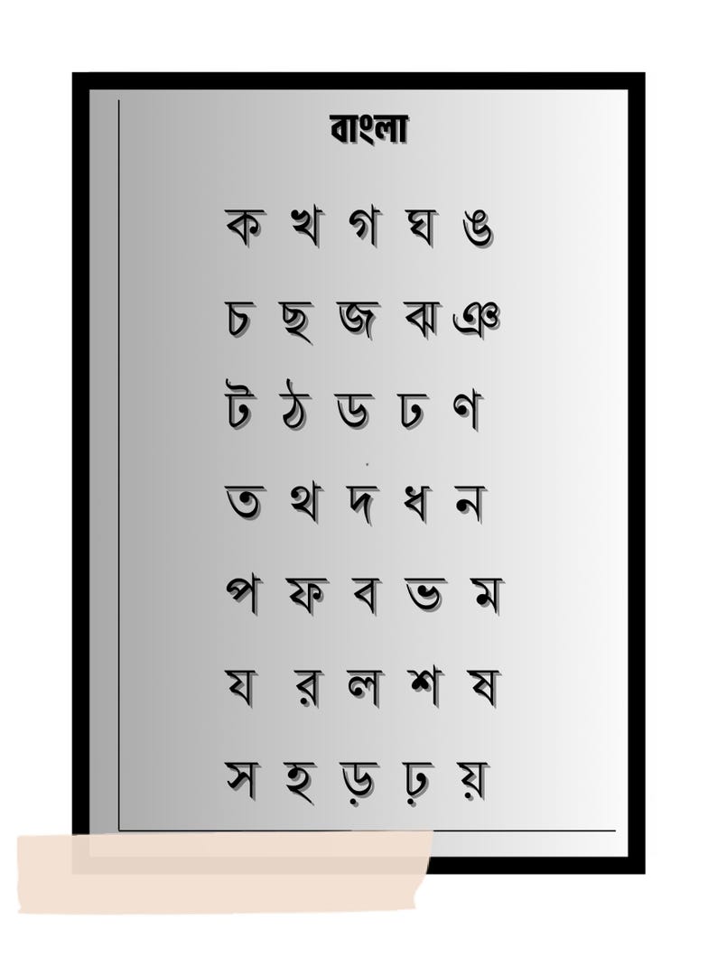Bangla Alphabet Print/poster | Digital Print | Bangla Wall Decor | PDF Download - Etsy