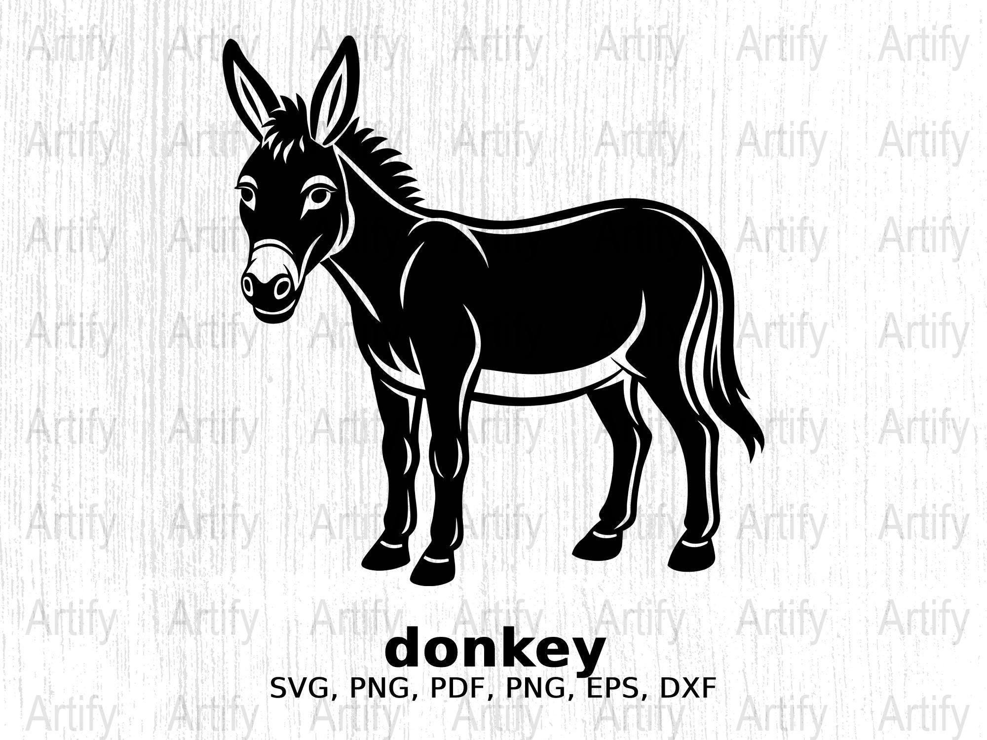 Donkey SVG, Donkey Vector Cutting Files for Silhouette Cameo, Scanncut ...