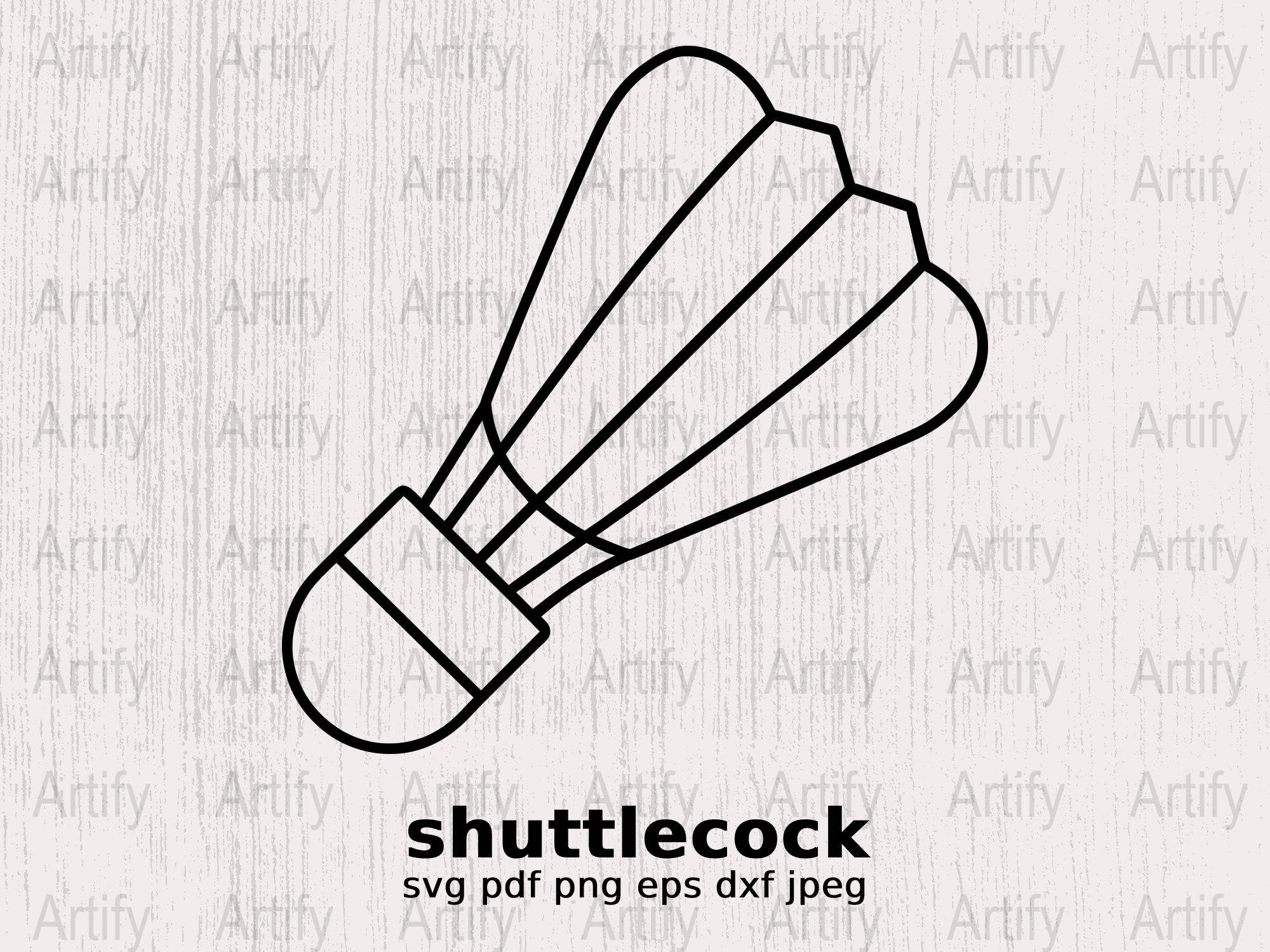 Badminton Shuttlecock SVG PNG, Digital Sport Clipart, Instant Download ...