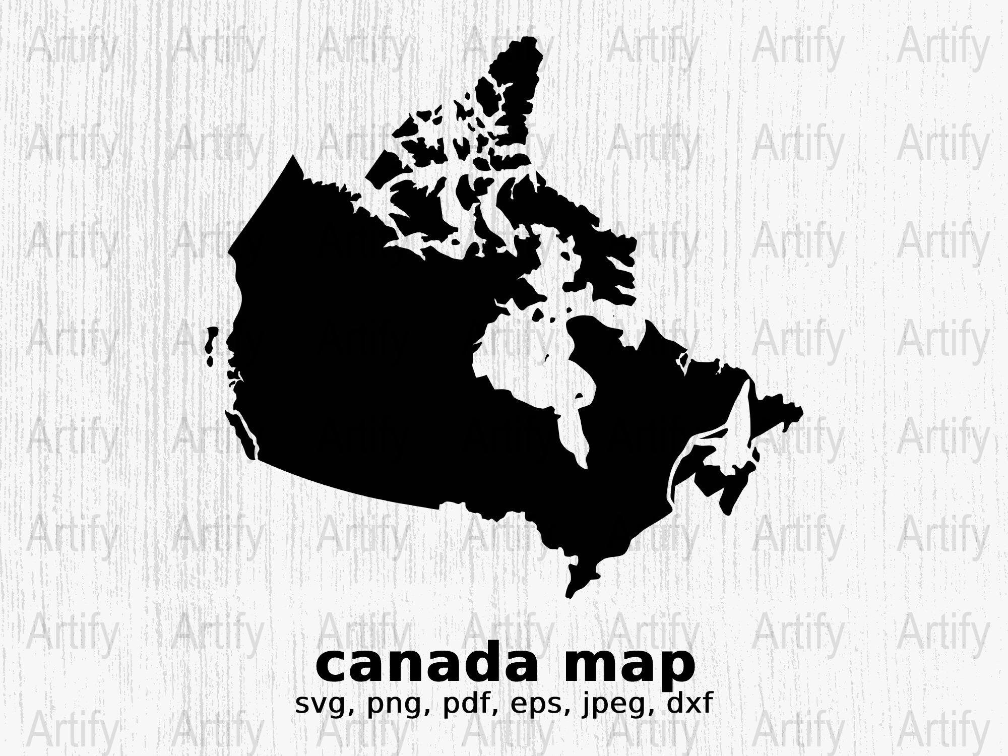 Canada Map SVG, Canada Map Vector Cutting Files for Silhouette Cameo ...