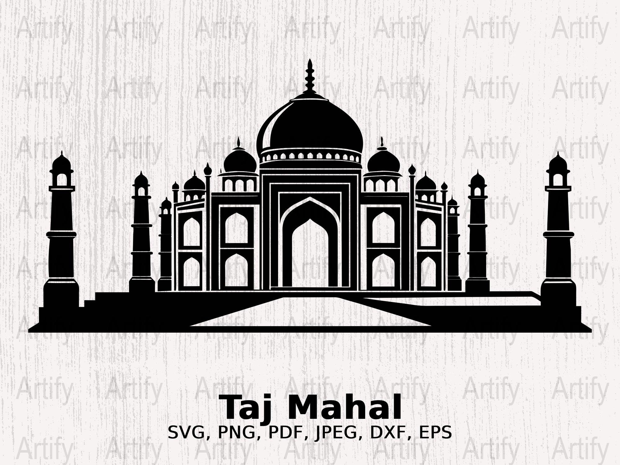 Taj Mahal SVG, Taj Mahal Vector Cutting Files for Silhouette Cameo ...