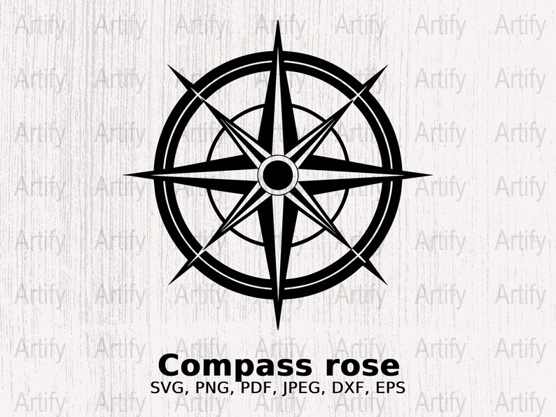 Compass Rose SVG, Compass Rose Vector Cutting Files for Silhouette ...