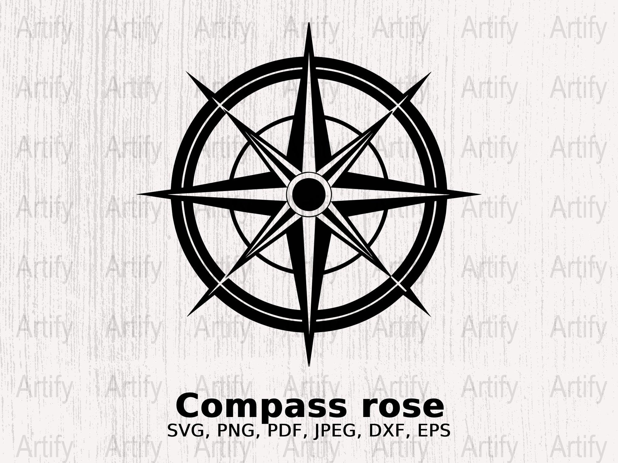 Compass Rose SVG, Compass Rose Vector Cutting Files for Silhouette ...