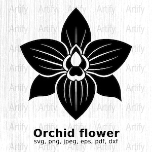Orchid Flower SVG, Orchid Flower Vector Cutting Files for Silhouette ...