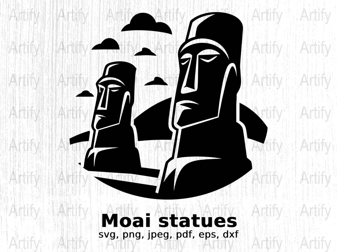 Moai Statue SVG, Moai Statue Vector Cutting Files for Silhouette Cameo ...