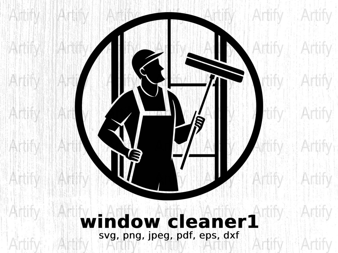 Window Cleaner SVG, Window Cleaner Vector Cutting Files for Silhouette ...