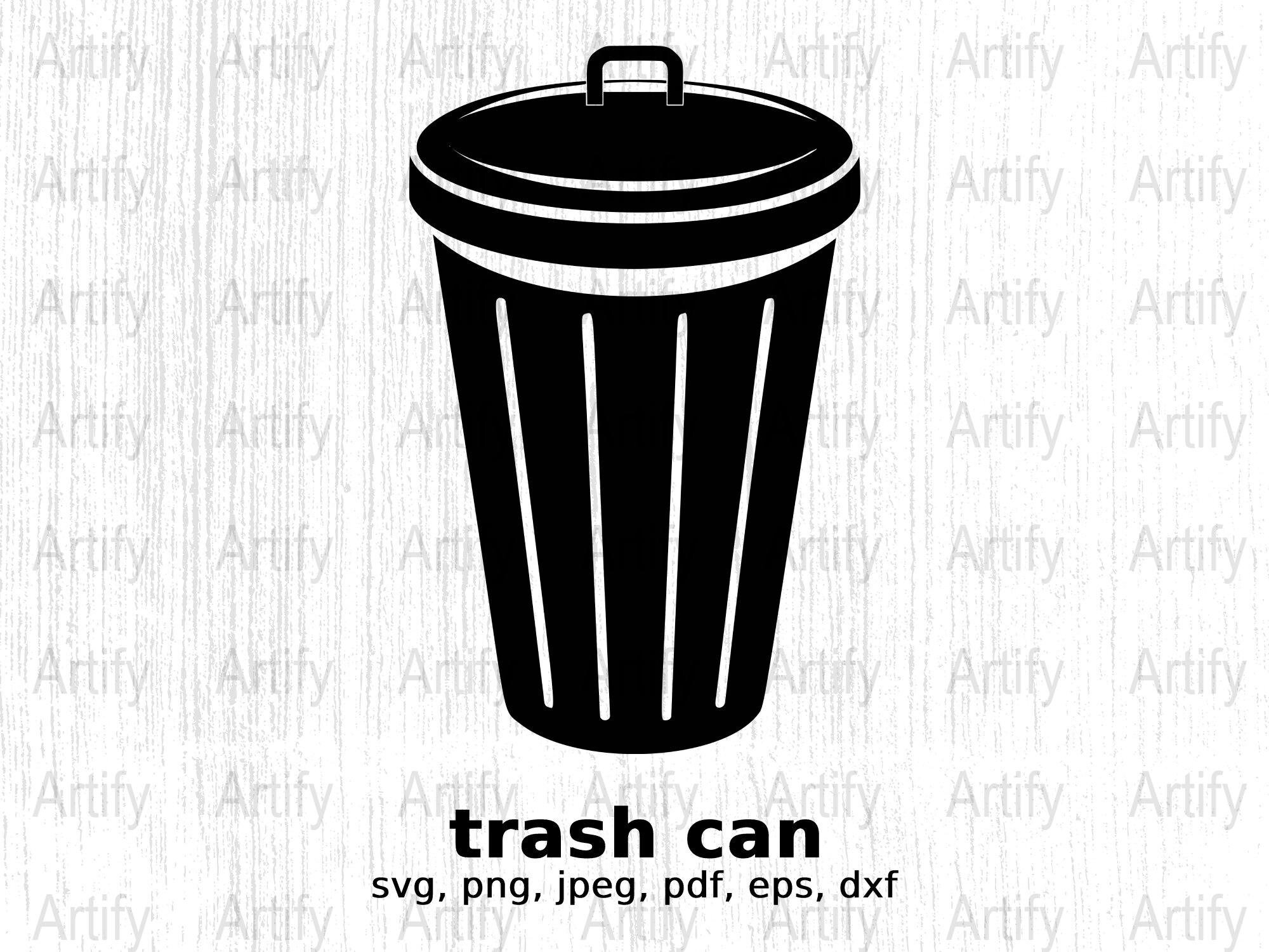 Trash Can SVG, Trash Can Vector Cutting Files for Silhouette Cameo ...