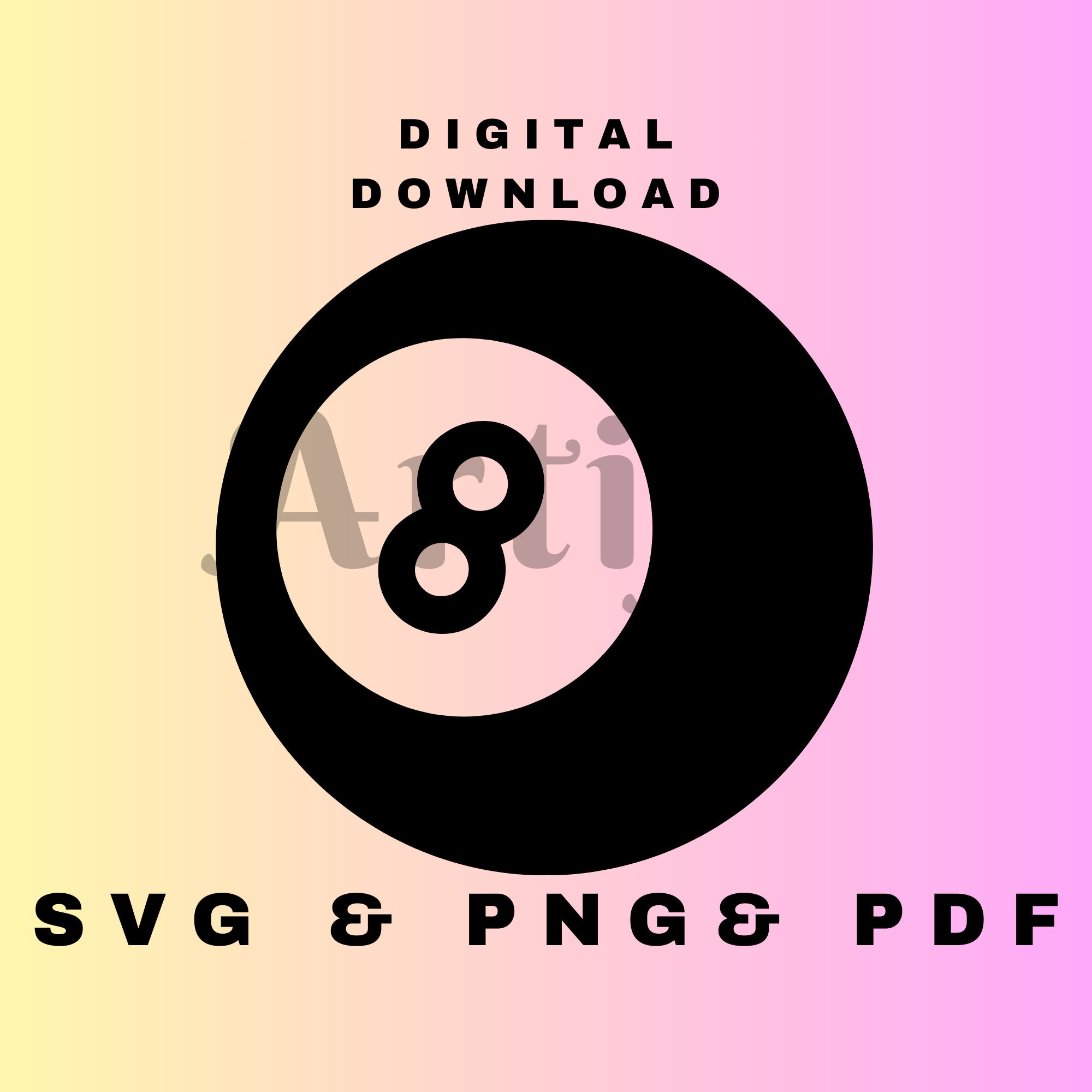 Pool Ball SVG, Cutting Files for Silhouette Cameo, Scanncut, Pool Ball ...