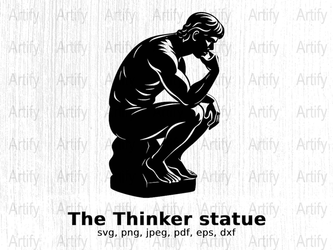 The Thinker Statue SVG, the Thinker Statue Vector Cutting Files for ...