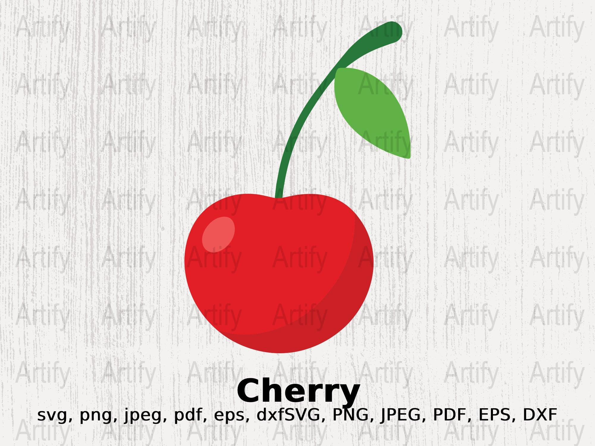 Cherry Svg, Cherry Vector Cutting Files for Silhouette Cameo, Scanncut, for Commercial Use ...