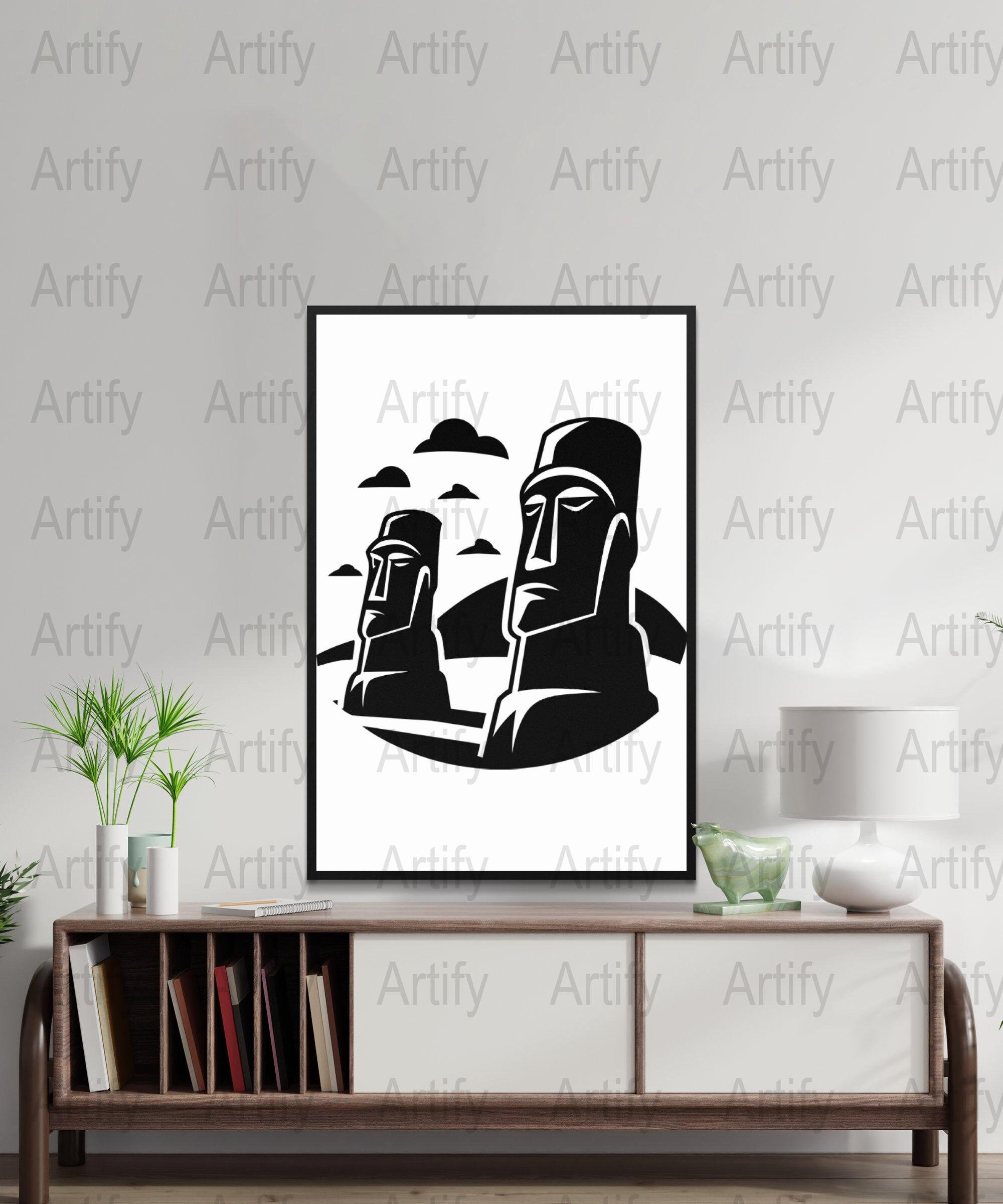 Moai Statue SVG, Moai Statue Vector Cutting Files for Silhouette Cameo ...