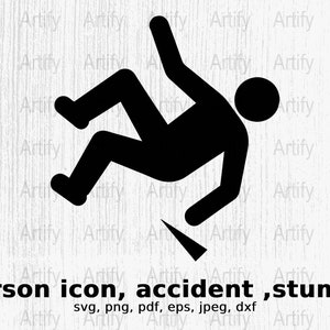Falling Person Icon, Falling Person Icon Vector Cutting Files for ...