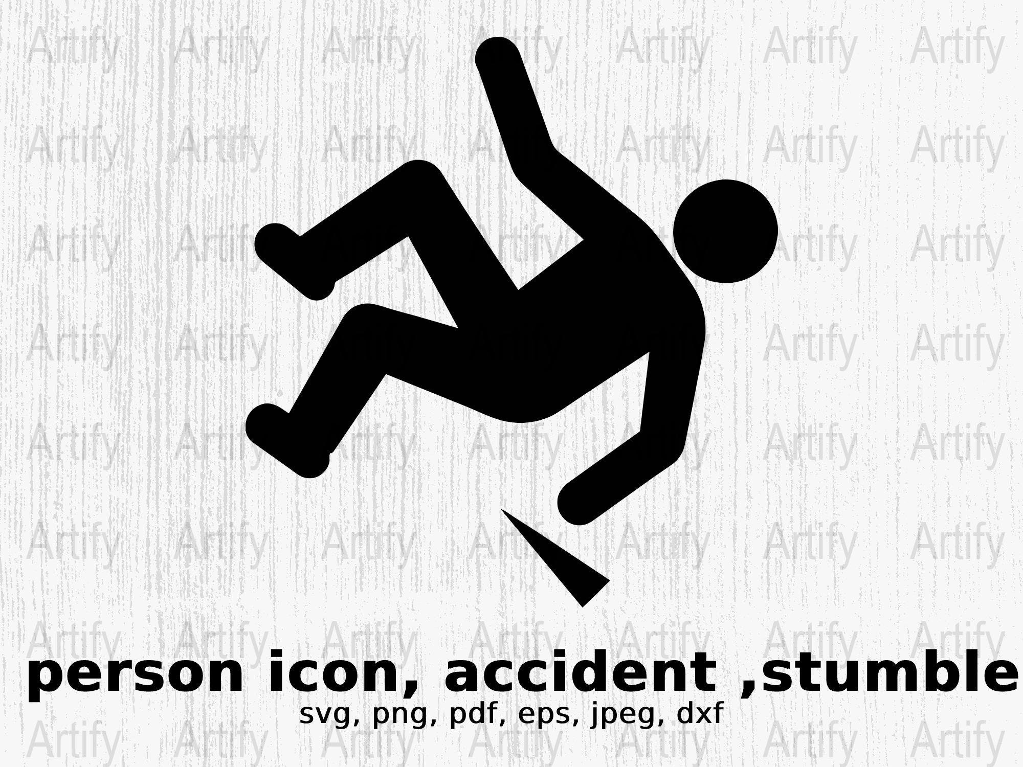 Falling Person Icon, Falling Person Icon Vector Cutting Files for ...