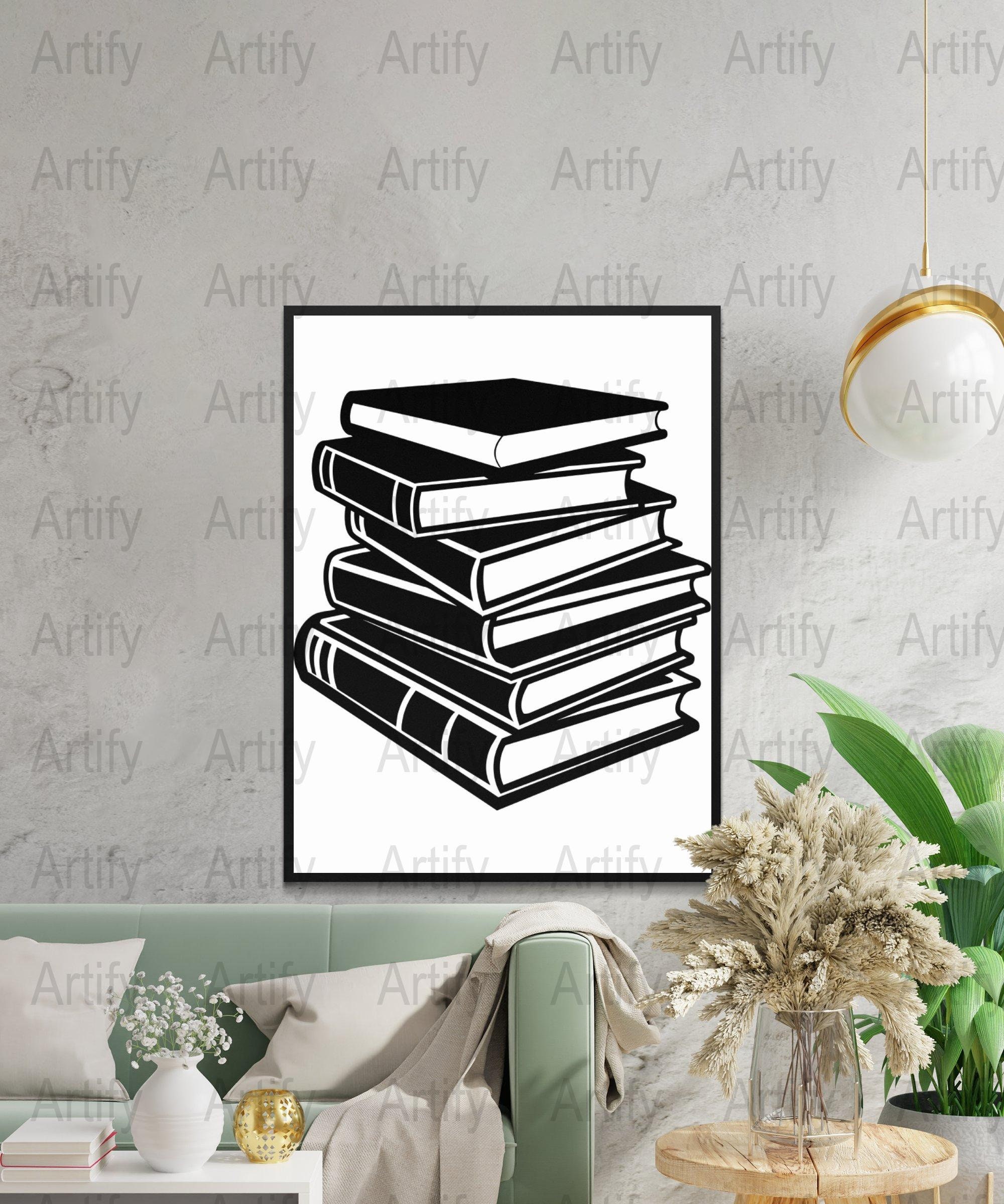 Stack of Books SVG, Stack of Books Vector Cutting Files for Silhouette ...