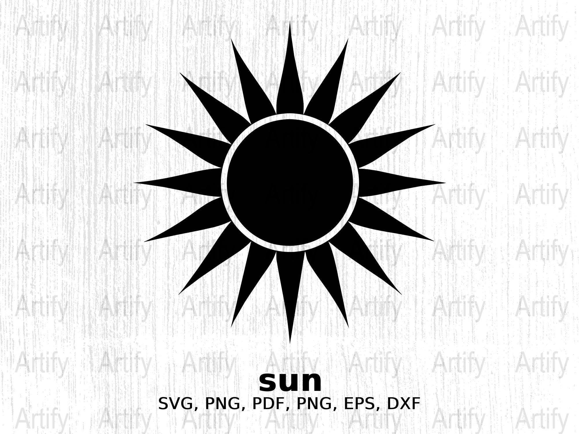 Sun SVG, Sun Vector Cutting Files for Silhouette Cameo, Scanncut, for ...