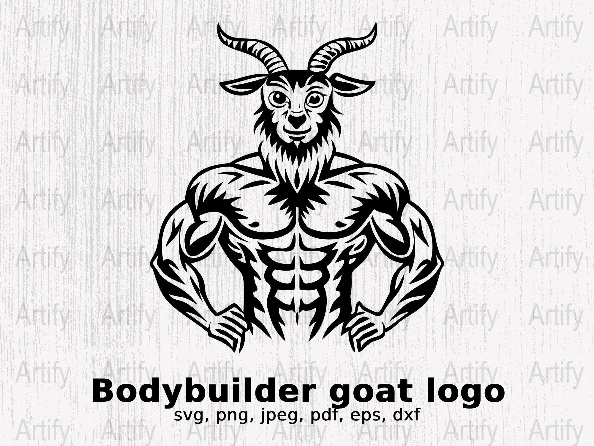 Bodybuilder Goat Logo SVG, Bodybuilder Goat Logo Vector Cutting Files ...