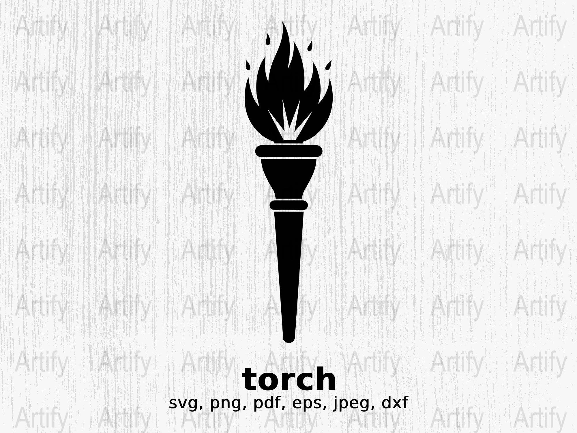 Torch SVG, Torch Vector Cutting Files for Silhouette Cameo, Scanncut ...