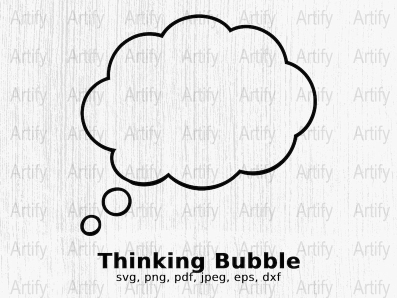 Thinking Bubble SVG, Thinking Bubble Vector Cutting Files for ...