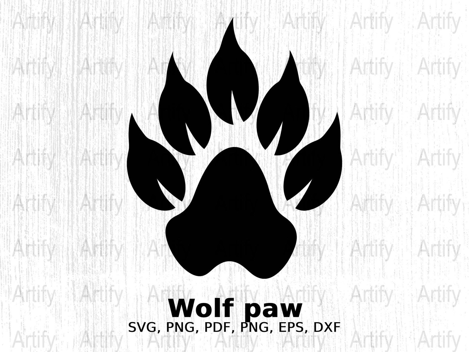 Wolf Paw SVG, Wolf Paw Vector Cutting Files for Silhouette Cameo ...