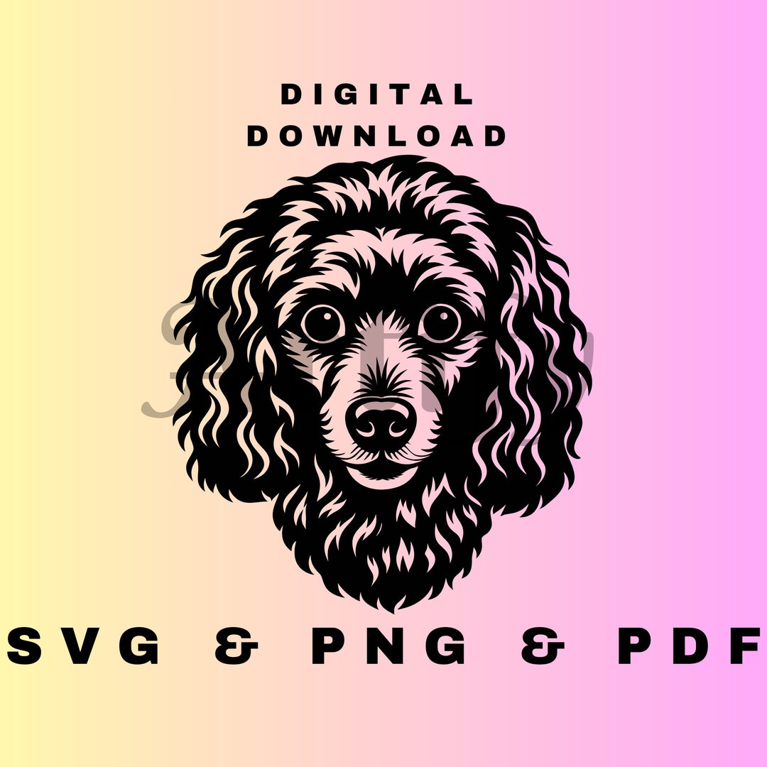 Poodle Face SVG, Cutting Files for Silhouette Cameo, Scanncut, Poodle ...