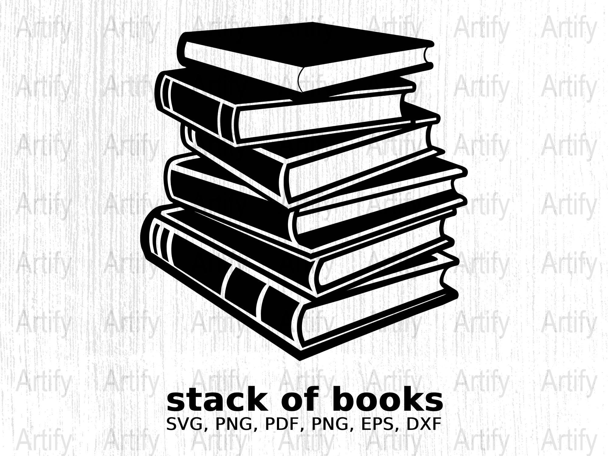 Stack of Books SVG, Stack of Books Vector Cutting Files for Silhouette ...