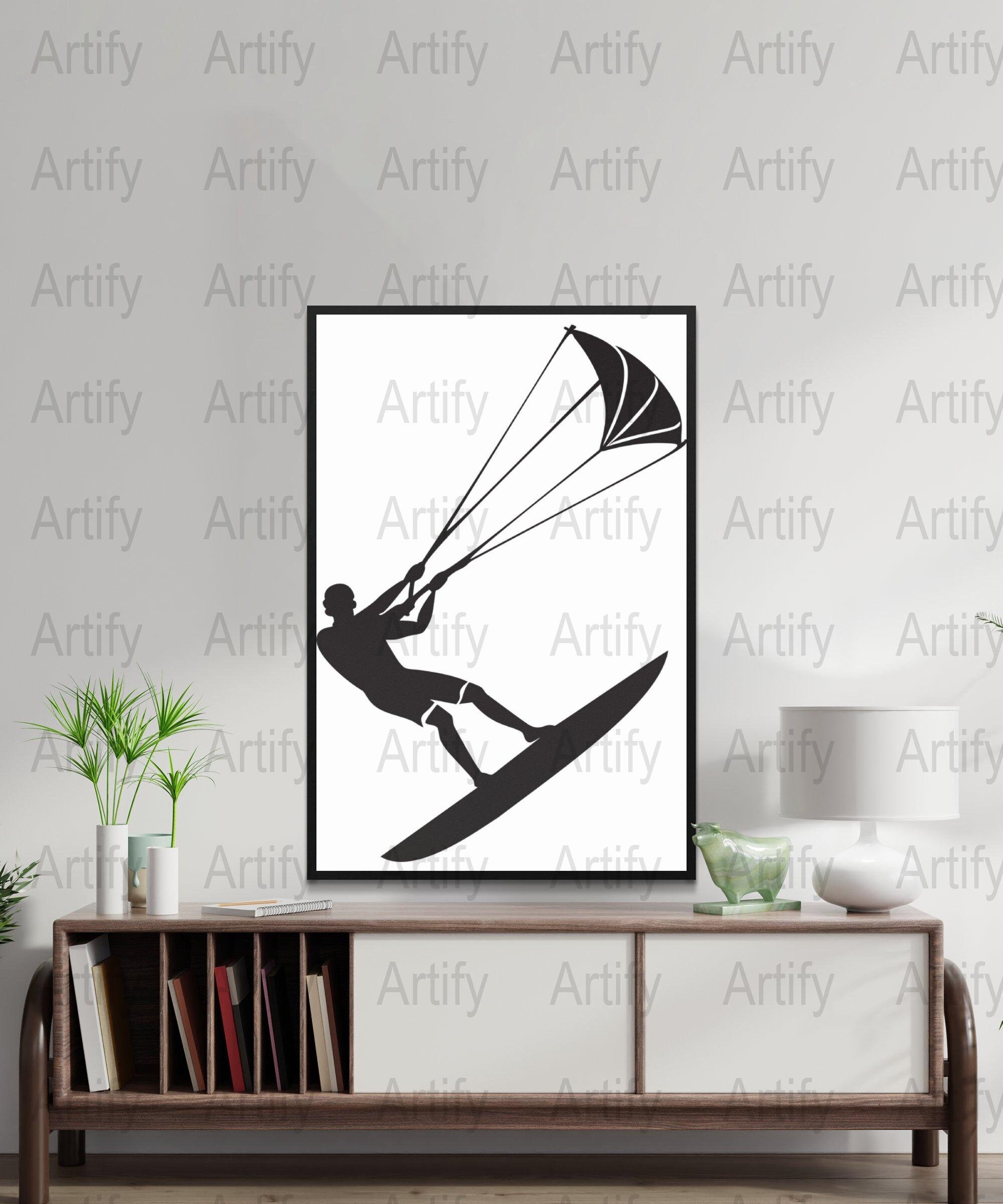 Kitesurfing SVG, Kitesurf Vector Cutting Files for Silhouette Cameo ...