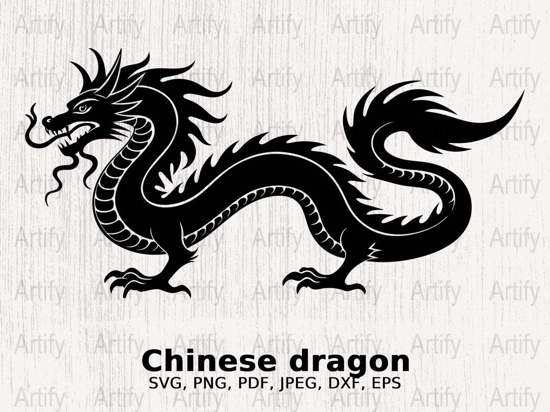 Chinese Dragon SVG, Chinese Dragon Vector Cutting Files for Silhouette ...