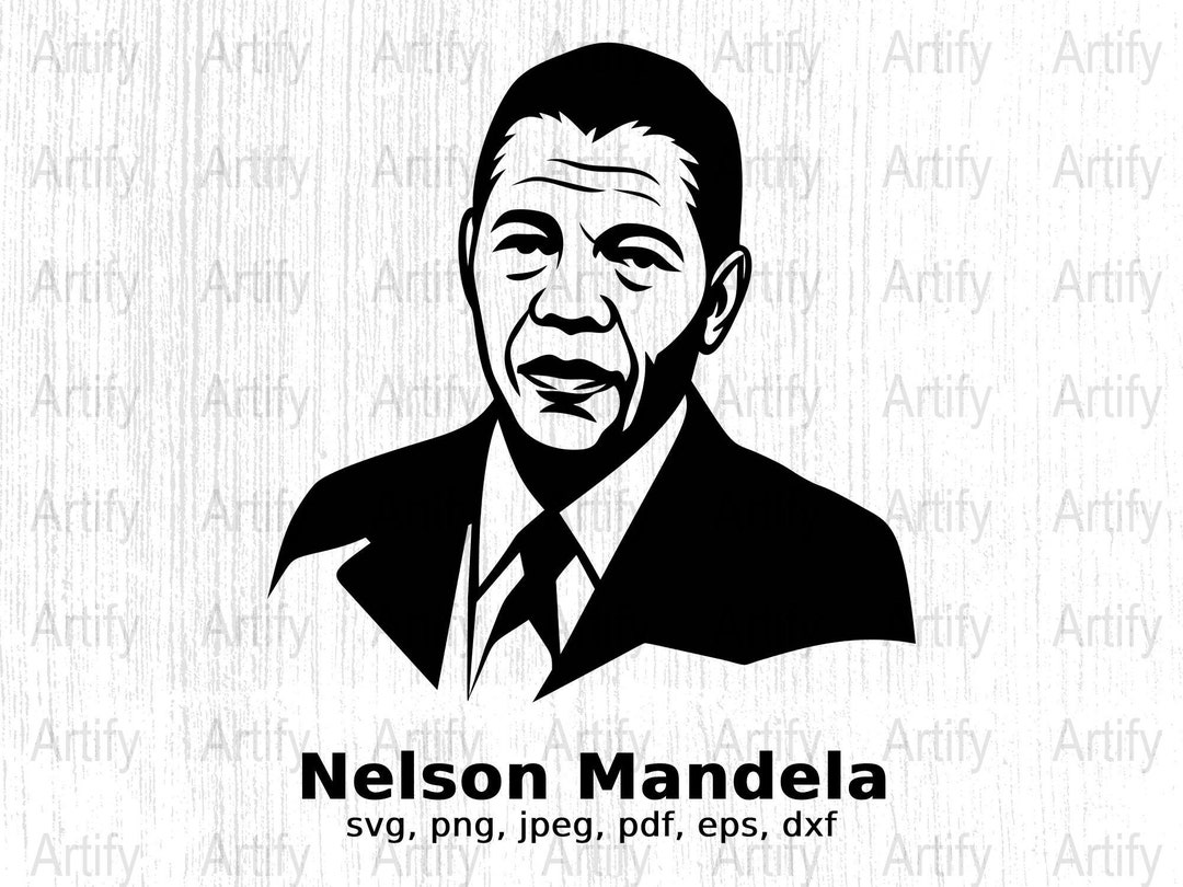 Nelson Mandela SVG, Nelson Mandela Vector Cutting Files for Silhouette Cameo, Scanncut, for ...