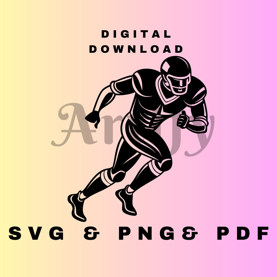 Football Player Running SVG, Cutting Files for Silhouette Cameo ...