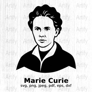 Marie Curie SVG, Marie Curie Vector Cutting Files for Silhouette Cameo ...