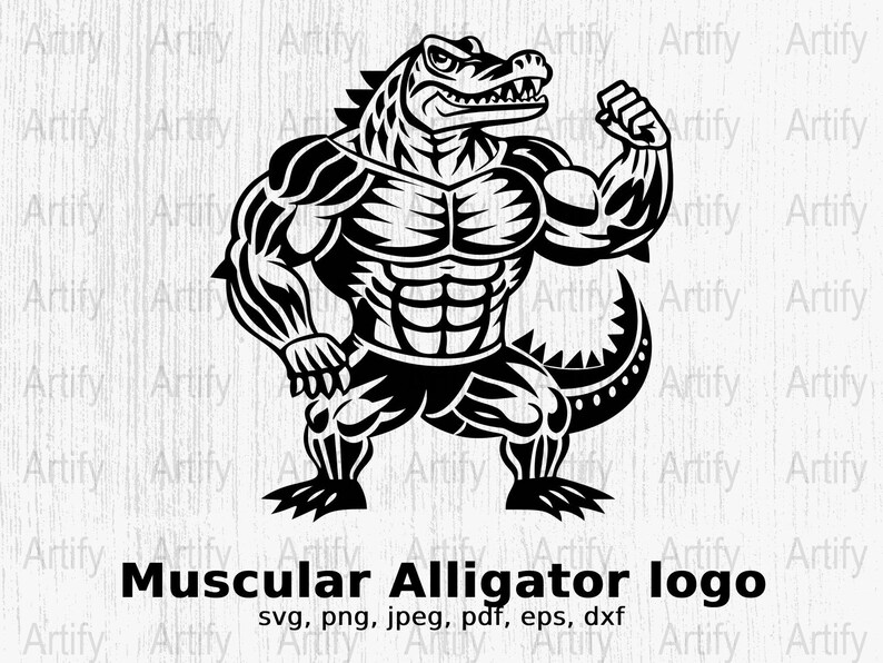 Muscular Alligator Logo SVG, Muscular Alligator Logo Vector Cutting ...