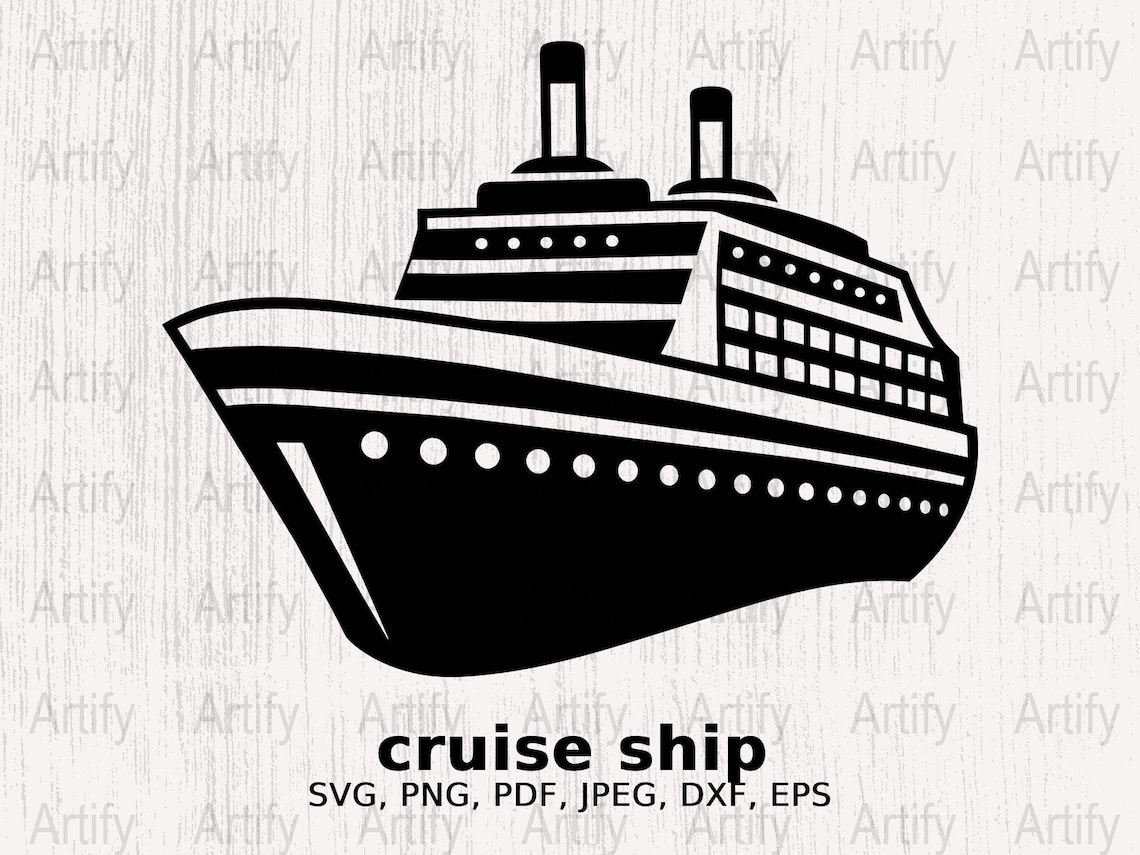 Cruise Ship SVG, Cruise Ship Vector Cutting Files for Silhouette Cameo ...