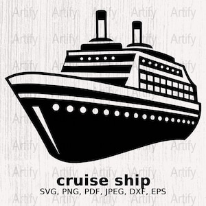Cruise Ship SVG, Cruise Ship Vector Cutting Files for Silhouette Cameo ...