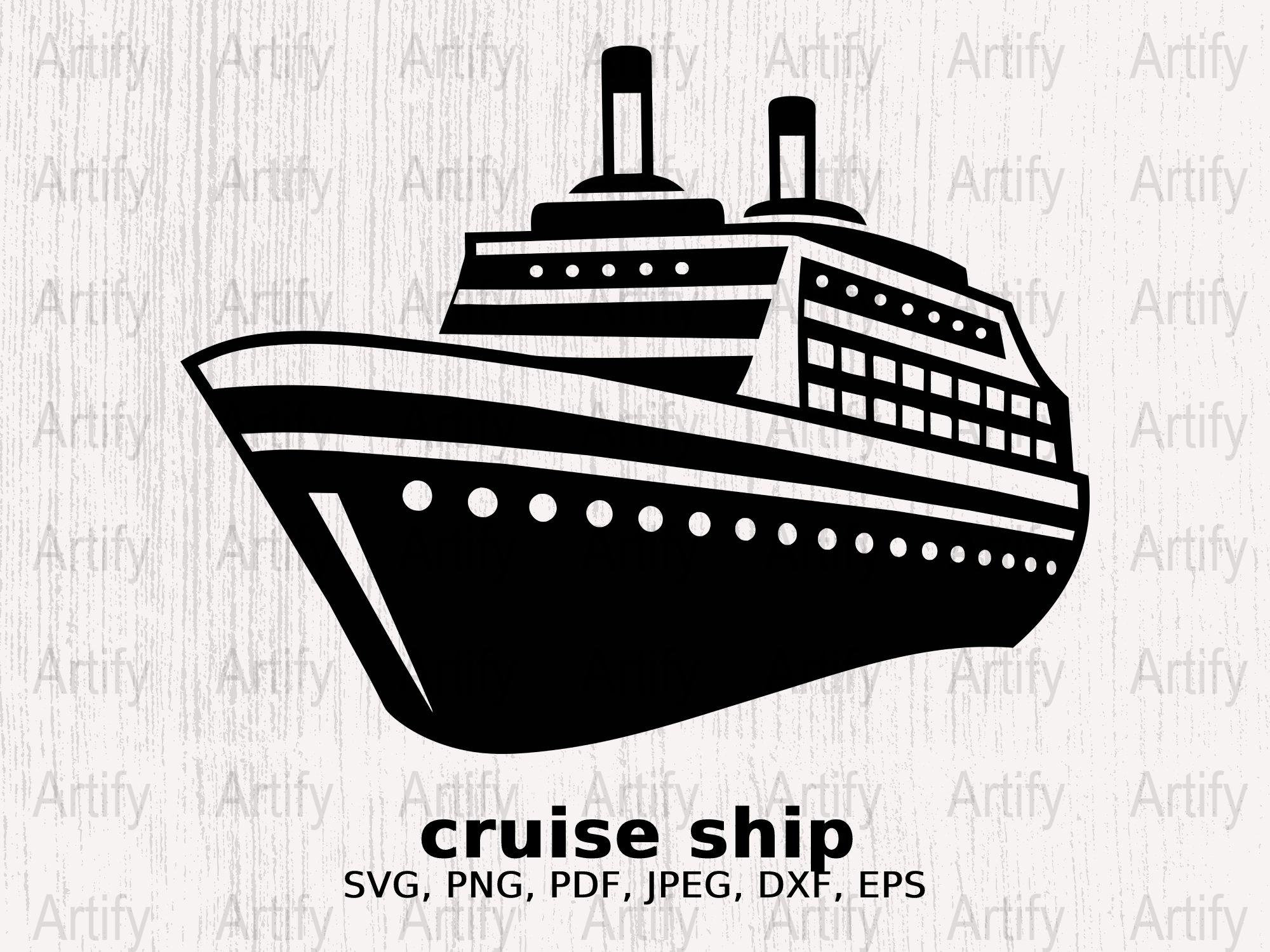 Cruise Ship SVG, Cruise Ship Vector Cutting Files for Silhouette Cameo ...