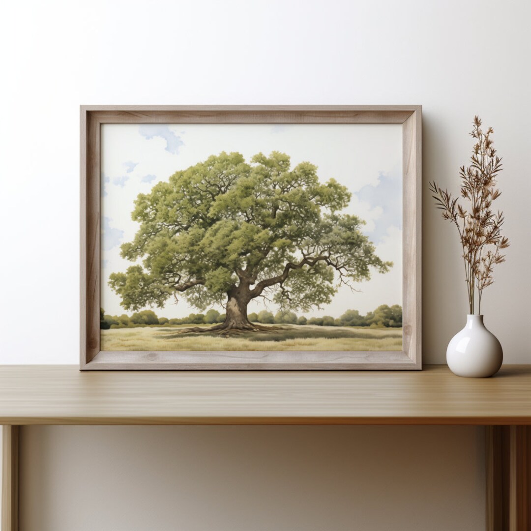 Forest Landscape Art Print: Tree & Bridge Wall Decor (digital Download ...