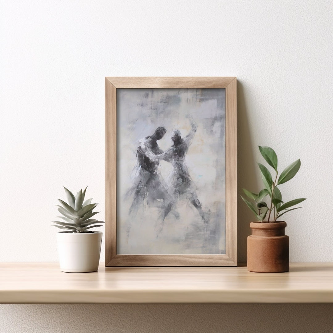 White Background Dance Art Print | Two Figures Poster Instant Download ...
