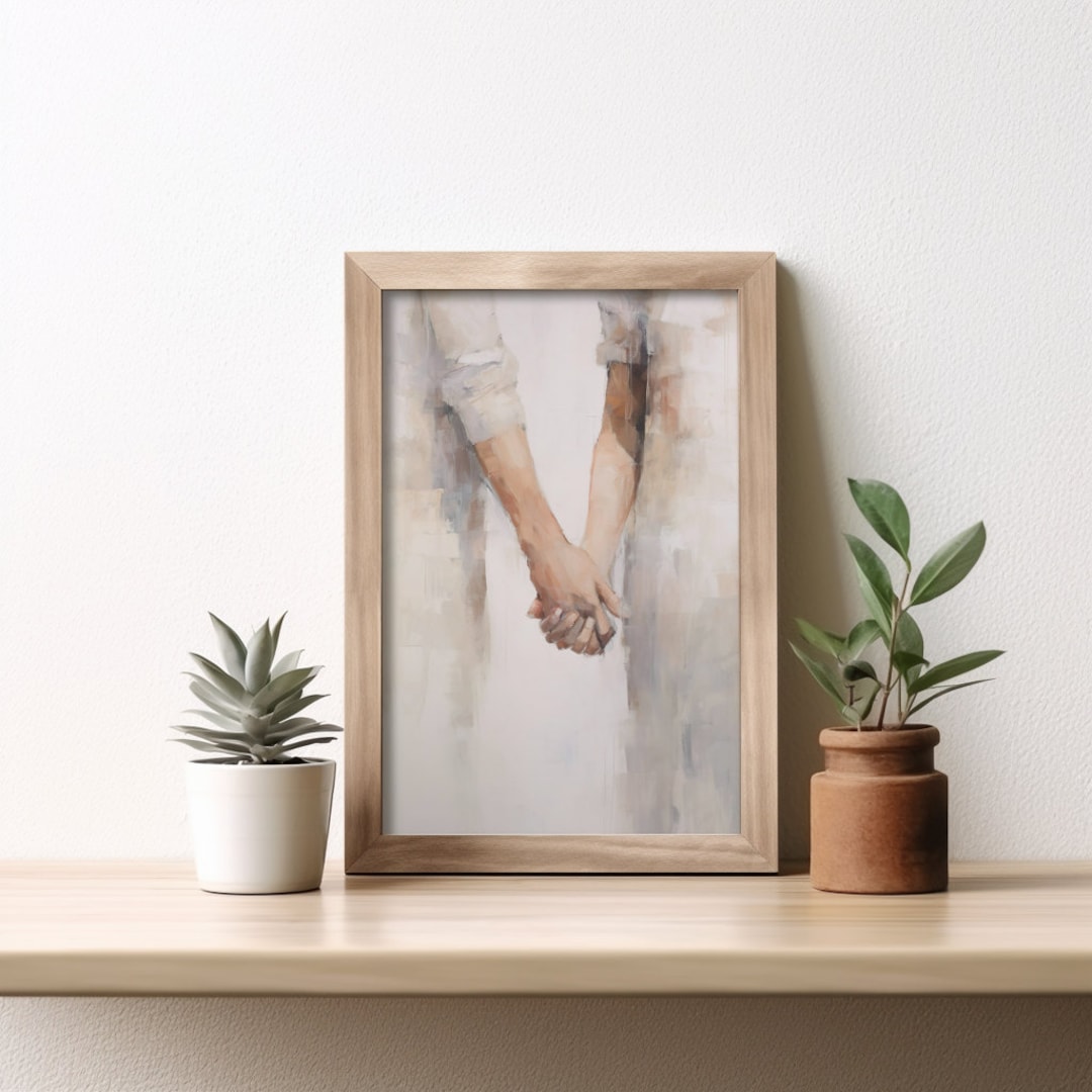 Romantic Hand in Hand Painting Digital Download - Love & Connection ...