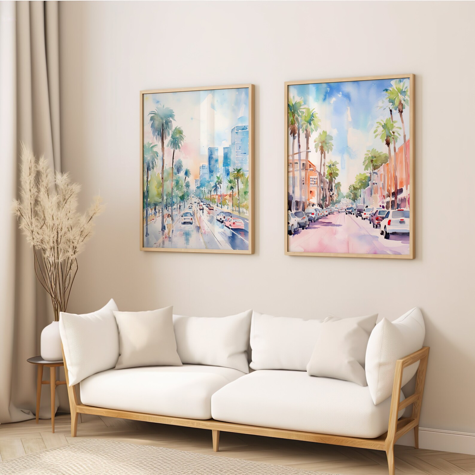 Bright Watercolor Street Scene Poster Set - Digital Download Art Prints ...