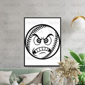 Angry Baseball SVG PNG Digital Image, Sports Graphic Design, Instant ...